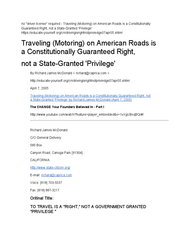 No - Driver License - Required - Traveling (Motoring) On American Roads ...