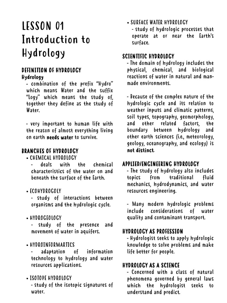 Hydrology Midterm Reviewer | PDF | Hydrology | Ice