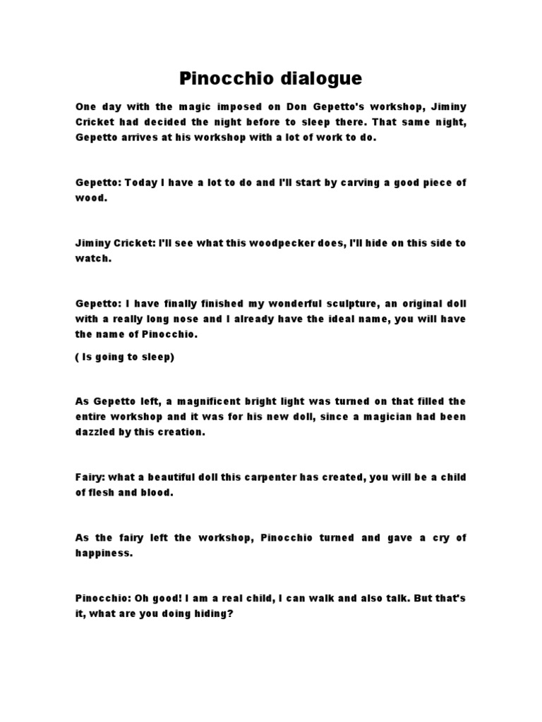 Pinocchio's Journey: A Story of Lies, Growth, and Redemption | PDF ...