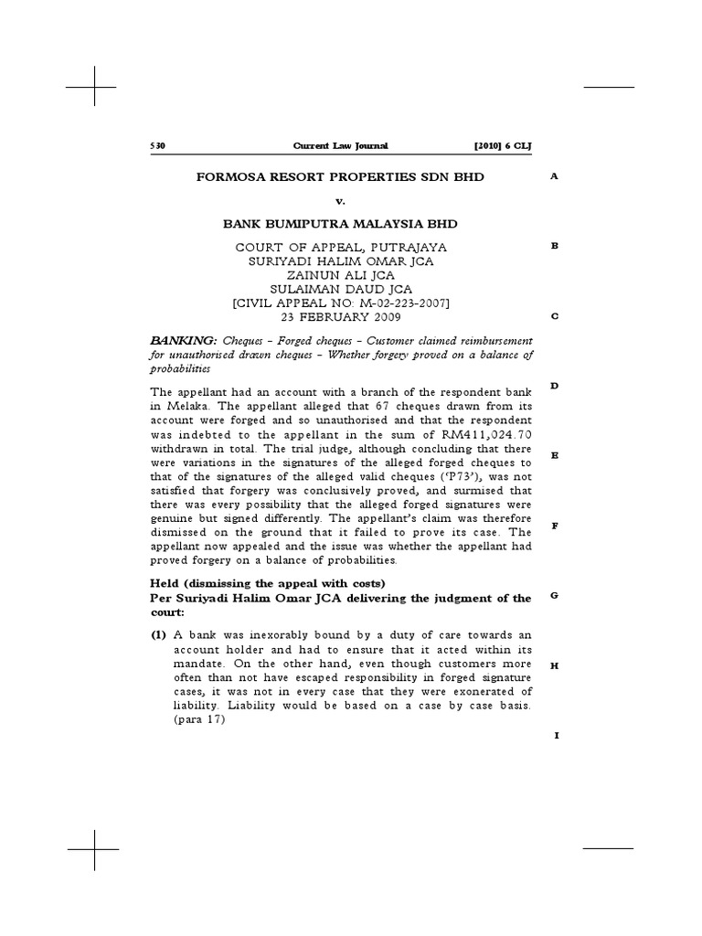 FORMOSA RESORT PROPERTIES SDN BHD V BANK BUMIPUTRA MALAYSIA CLJ - 2010 ...