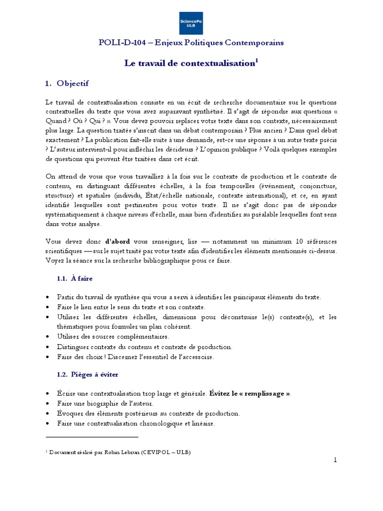 Polid104 - Écrire Un Contexte Historique | PDF