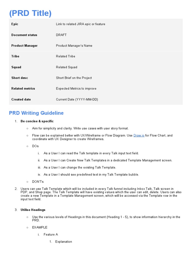 Create Talk Templates PRD | PDF | Mobile App | Information Technology