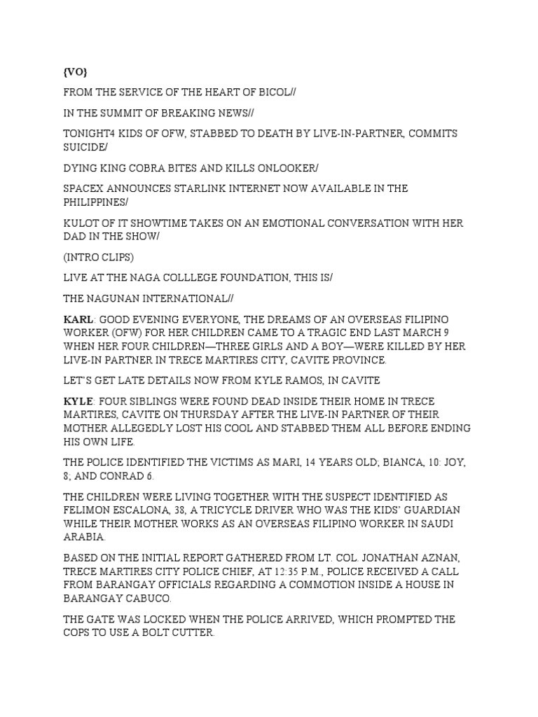 Irs News Reporting Official Script | PDF