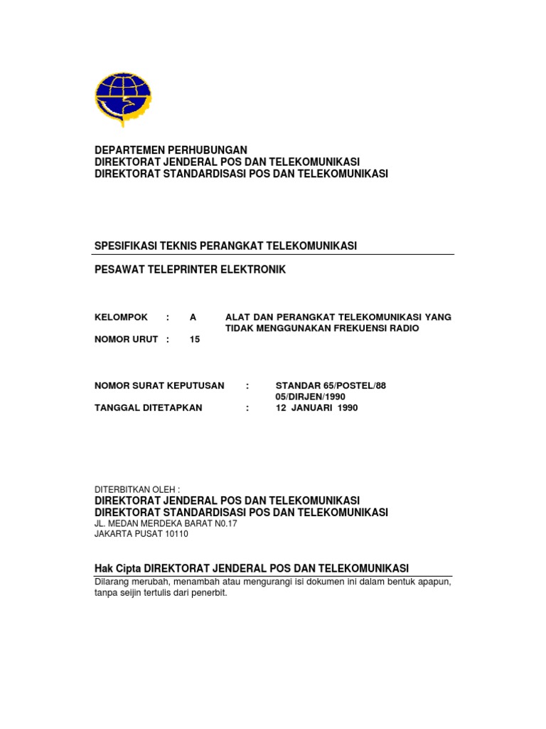 Kepdirjen 5-1990 Teleprinter Elektronik | PDF