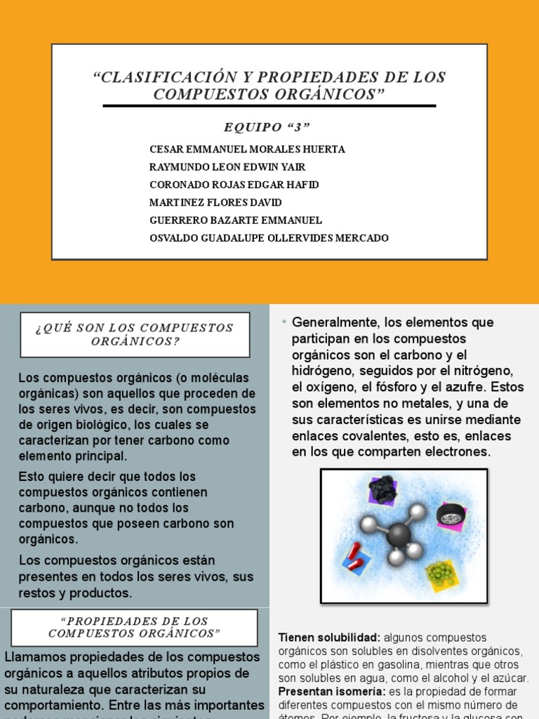 Clasificación y Propiedades de Los Compuestos Orgánicos. | PDF