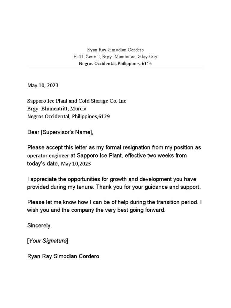 Resignation Letter Template | PDF