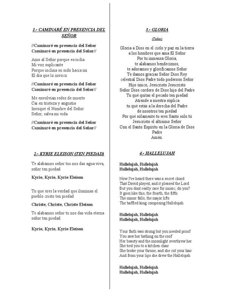 Letras Coro FCBV | PDF | María, madre de Jesús | Amor