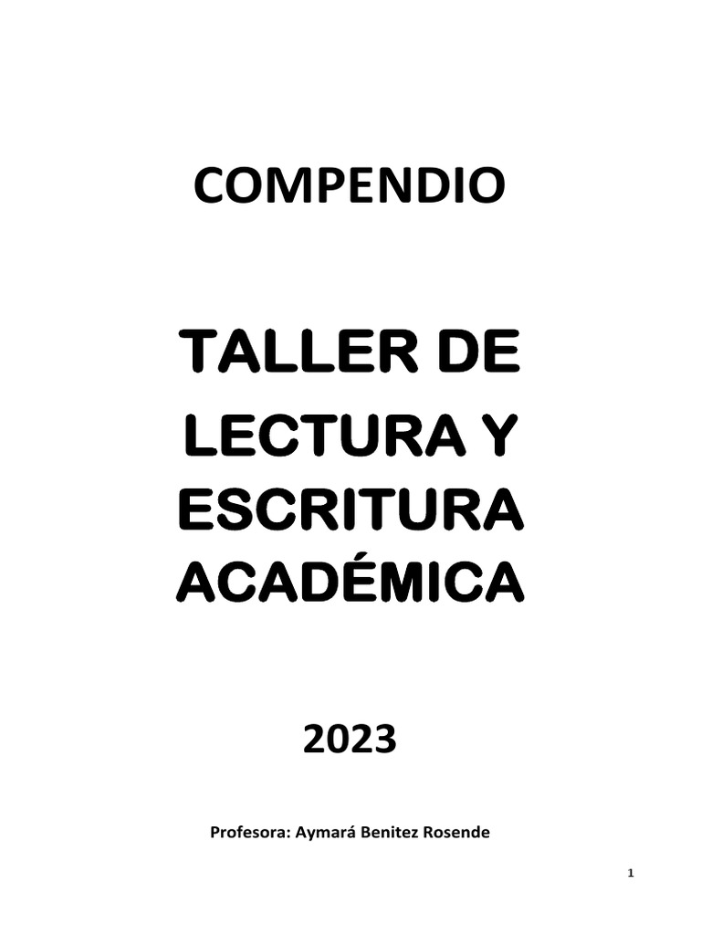 Compendio 2023 Lectura y Escritura | PDF