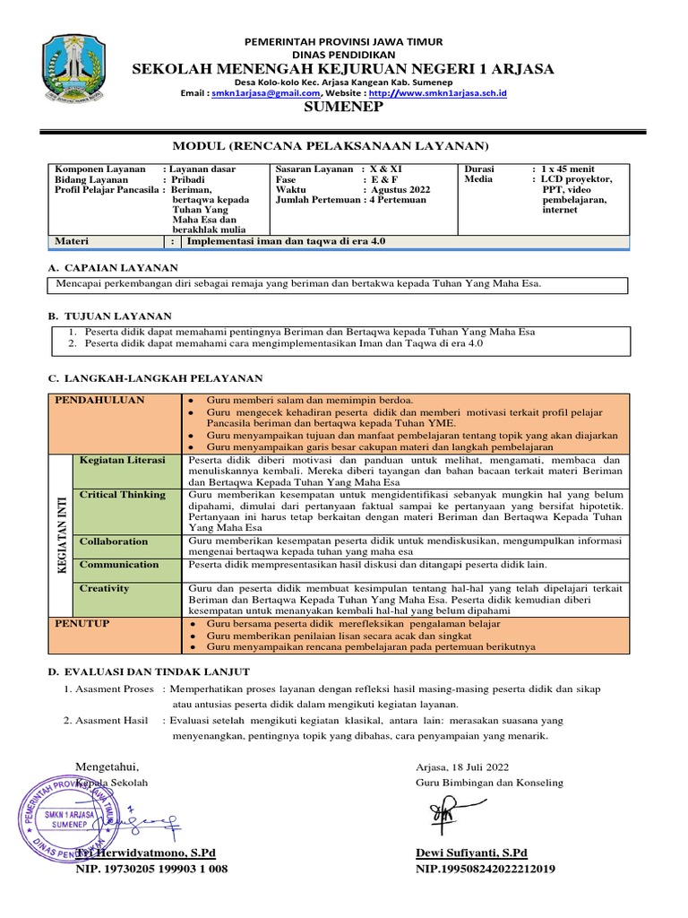 Program Layanan BK 54 | PDF