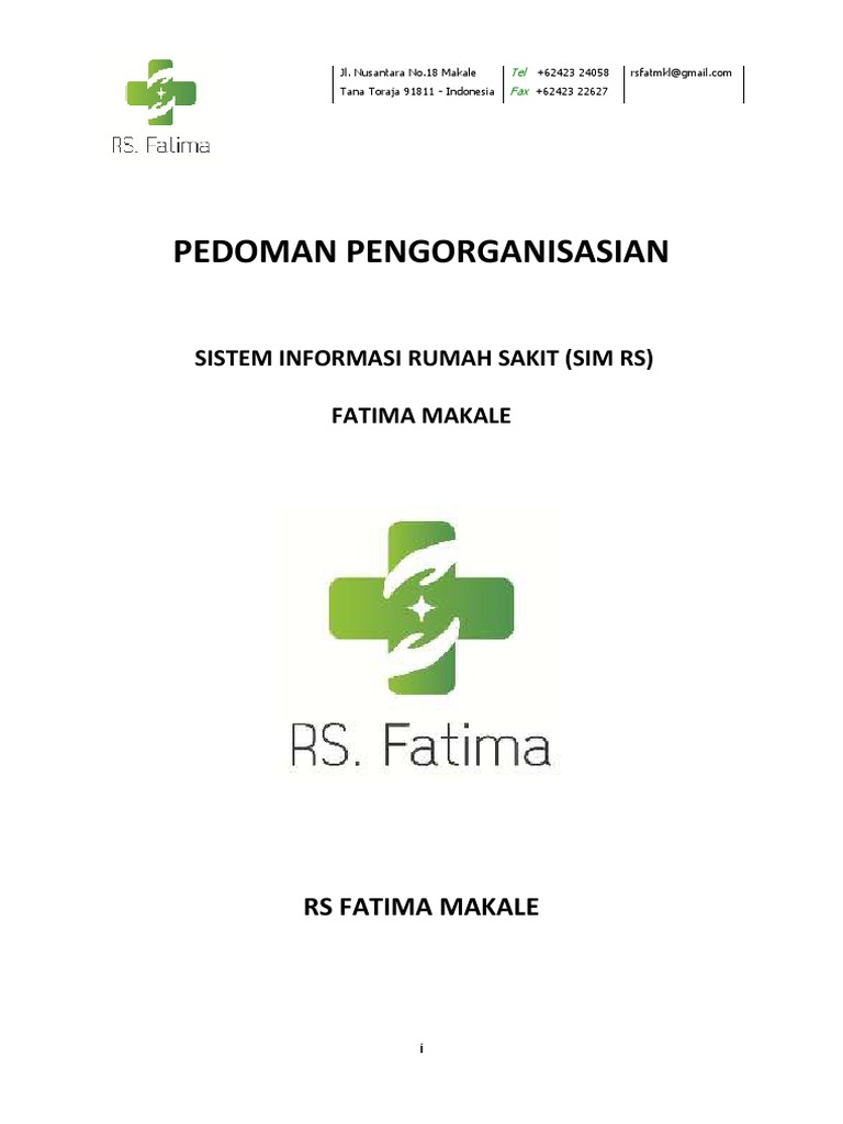 Pedoman Organisasi Sim Rs RSFM | PDF
