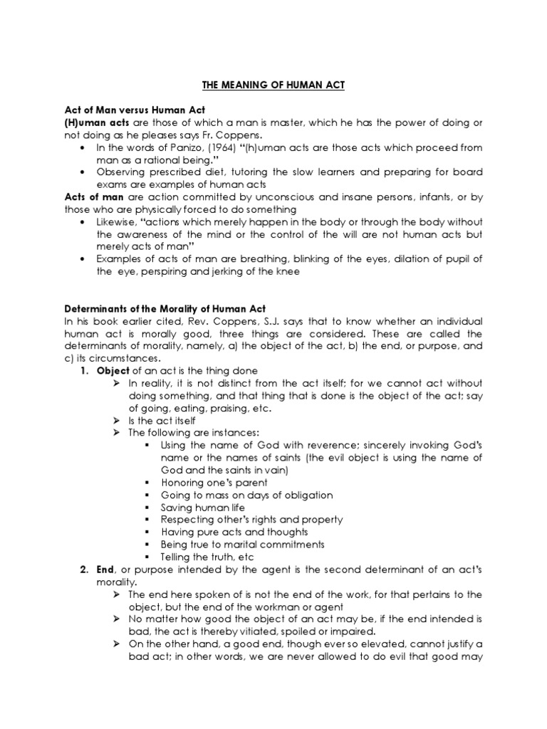 Understanding Human Acts and Morality | PDF | God | Morality