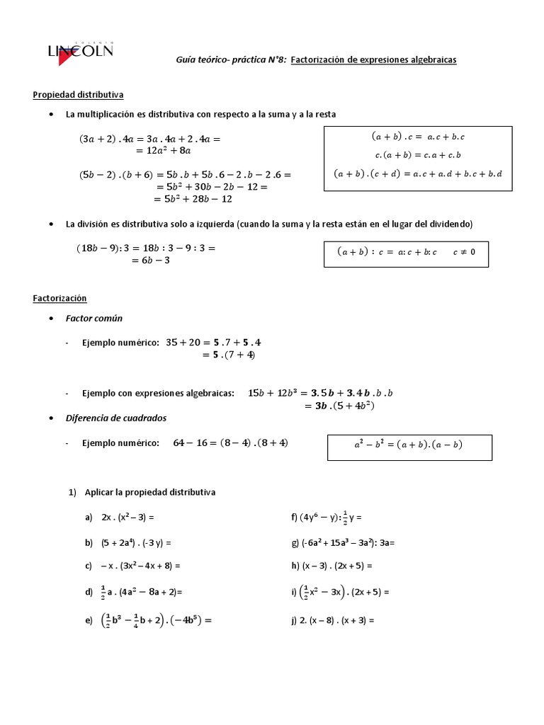 TP 8 - Factorización de Exp Alg | PDF | Ciencia y matemáticas | Informática