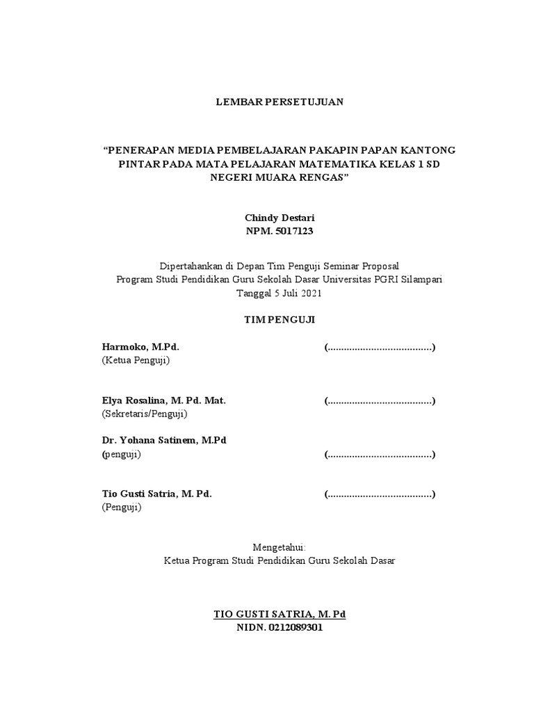 LEMBAR PERSETUJUAN chindy | PDF