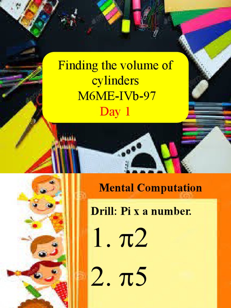 Finding The Volume of A Cylinder Day 1 | PDF