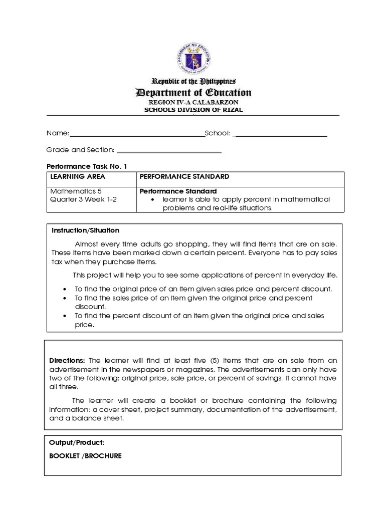 Everyday Percent Applications Project | PDF | Career & Growth | Home ...