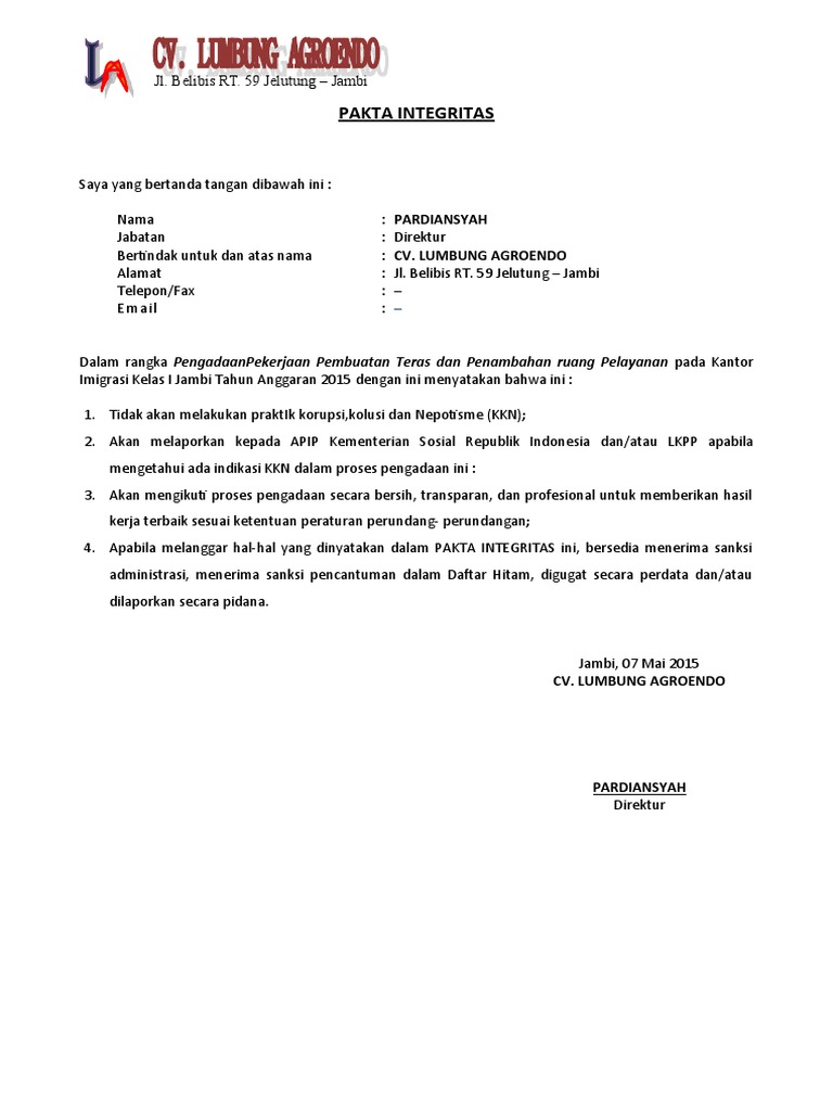PQ CV. Lumbung | PDF