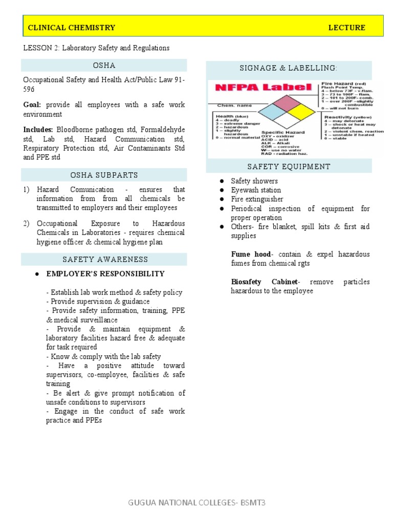 Lesson 2 Laboratory Safety and Regulation | Download Free PDF | Safety
