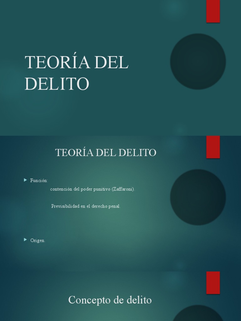 Teoría del delito. Esquemas. | PDF