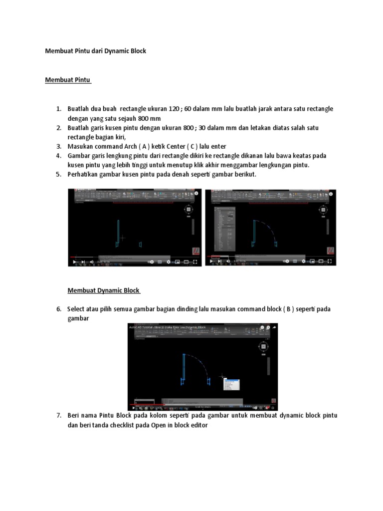 Membuat Pintu Dari Dynamic Block | PDF