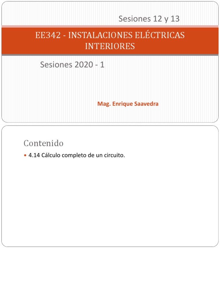 EE342 - Sesion12,13y14 - 2020 - 1 | PDF | Conductor electrico | Energia ...
