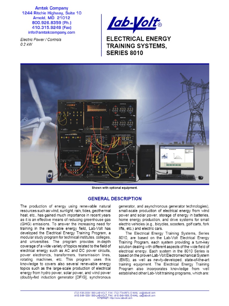 Electrical Energy Training Systems, Series 8010 | PDF