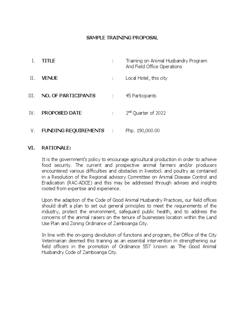 Sample Training Proposal | PDF