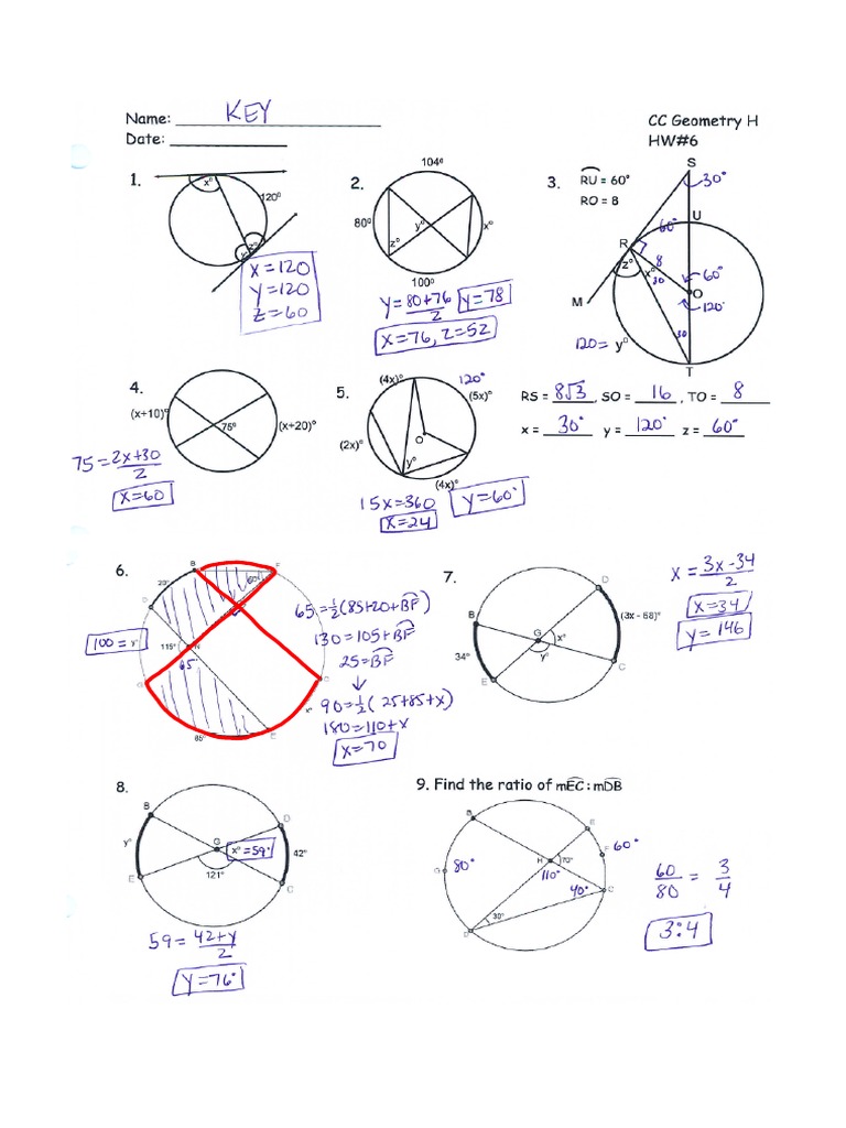 Angles Formed by Tangents and Secants | PDF | Circle | Trigonometric ...
