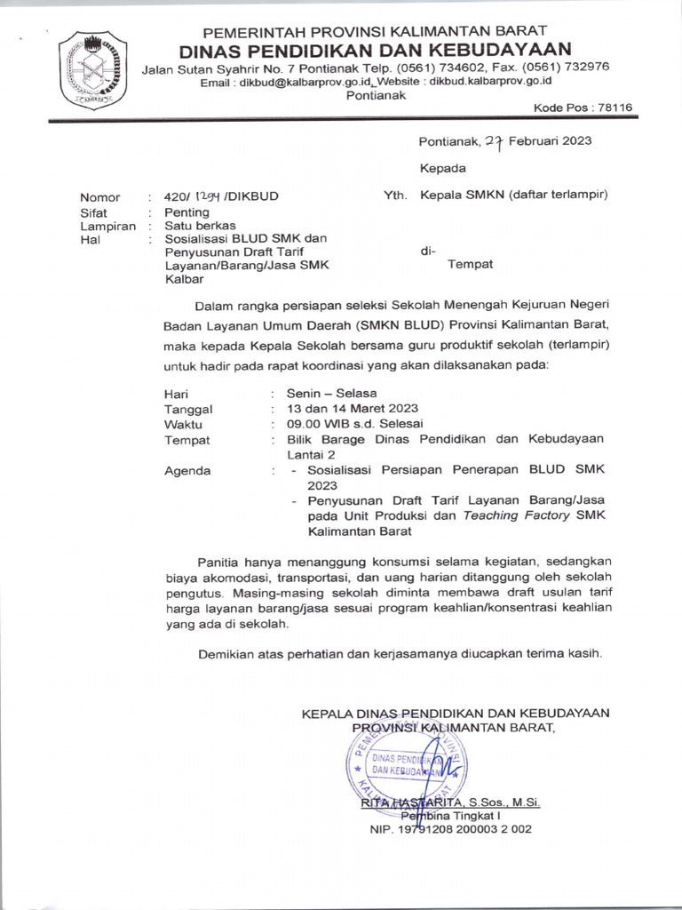 Sosialisasi BLUD SMK 2023 | PDF