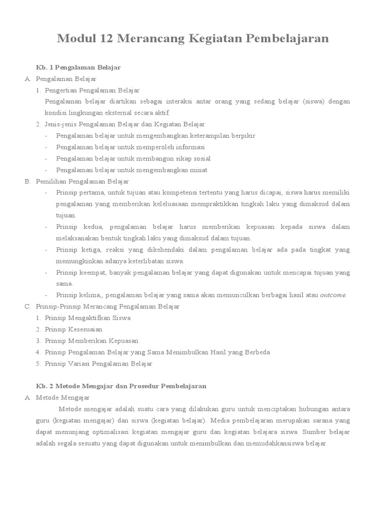 Resume Modul 12 Kurikulum | PDF