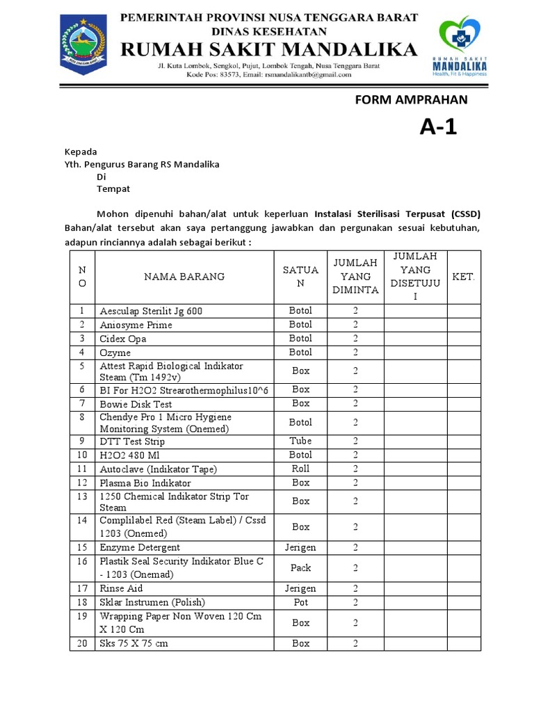 Form Amprahan BMHP Ke Farmasi 17102022 | PDF