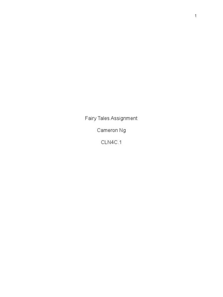 Fairy Tales Assignment | PDF | Jack And The Beanstalk | Theft