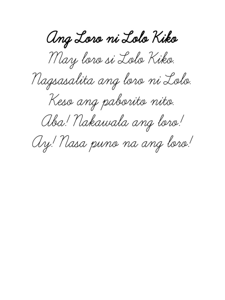 Ang Loro Ni Lolo Kiko | PDF