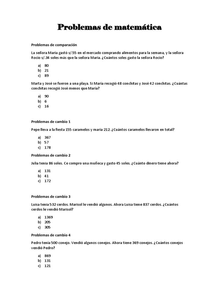 Problemas de Matematica | PDF | Métodos y materiales de enseñanza ...