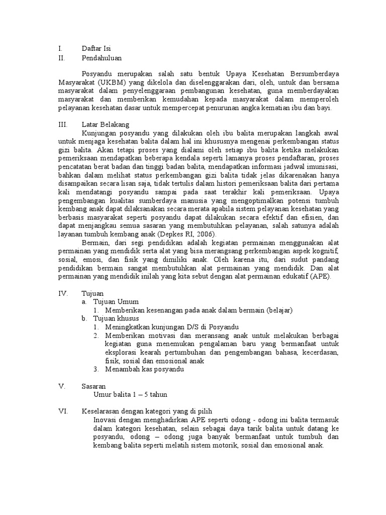 Inovasi Posyandu dengan APE | PDF