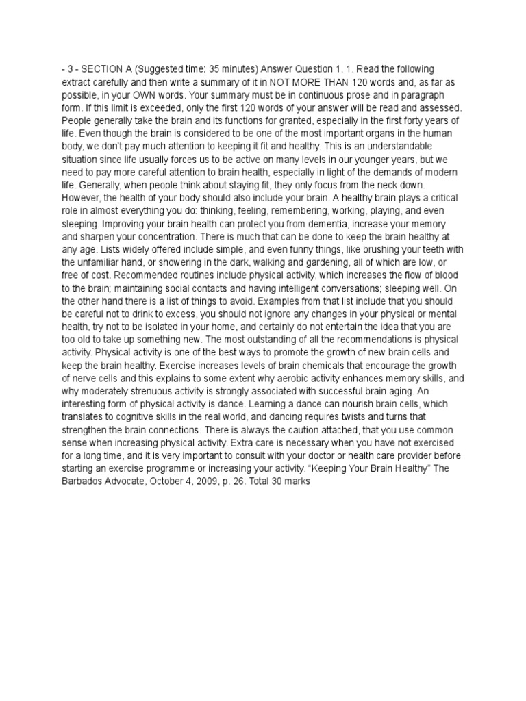 Keeping The Brain Healthy | PDF | Brain | Behavioural Sciences