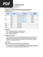 12.9.1 Packet Tracer Implement A Subnetted Ipv6 Addressing Scheme | PDF | I Pv6 | Router (Computing)
