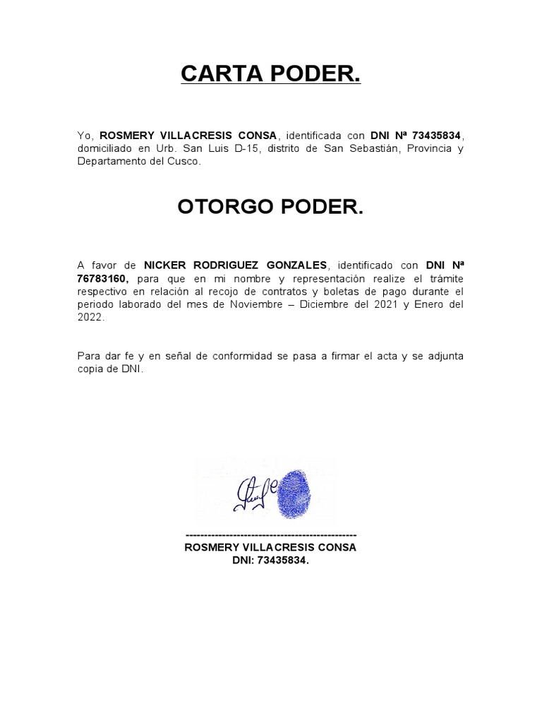 Carta Poder | PDF