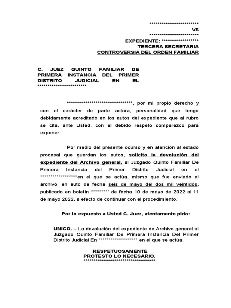 Devolucion de Expediente. | PDF