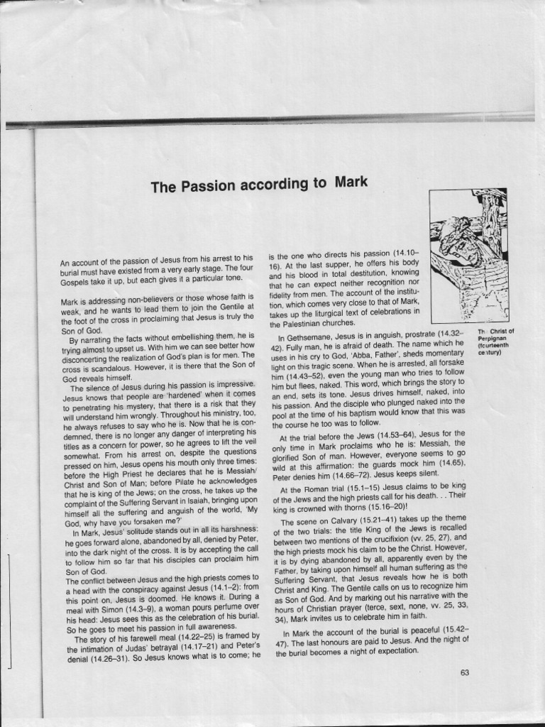 The PASSION of JESUS According To The Gospels | PDF