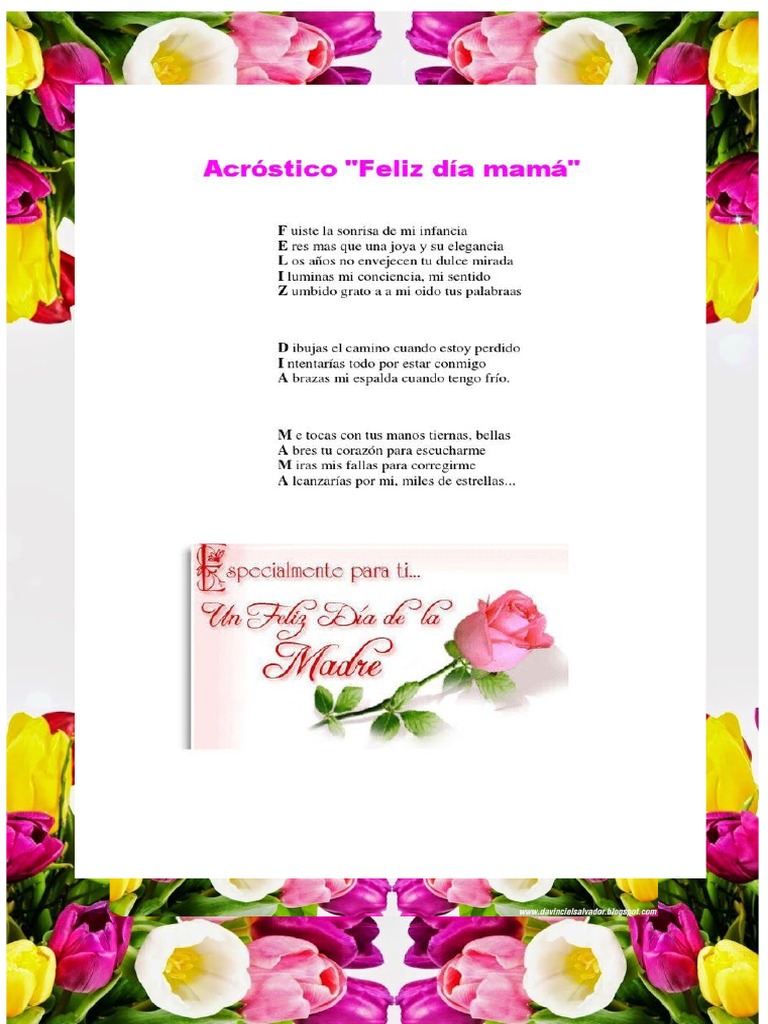 Acrostico Feliz Dia Mama | PDF