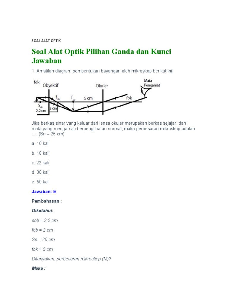 Soal Alat Optik | PDF