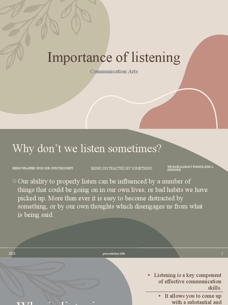Active Listening Skills Explained | PDF | Nonverbal Communication ...