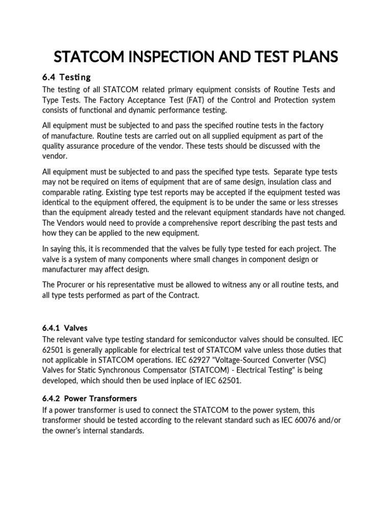 Inspection and Test Plans | PDF