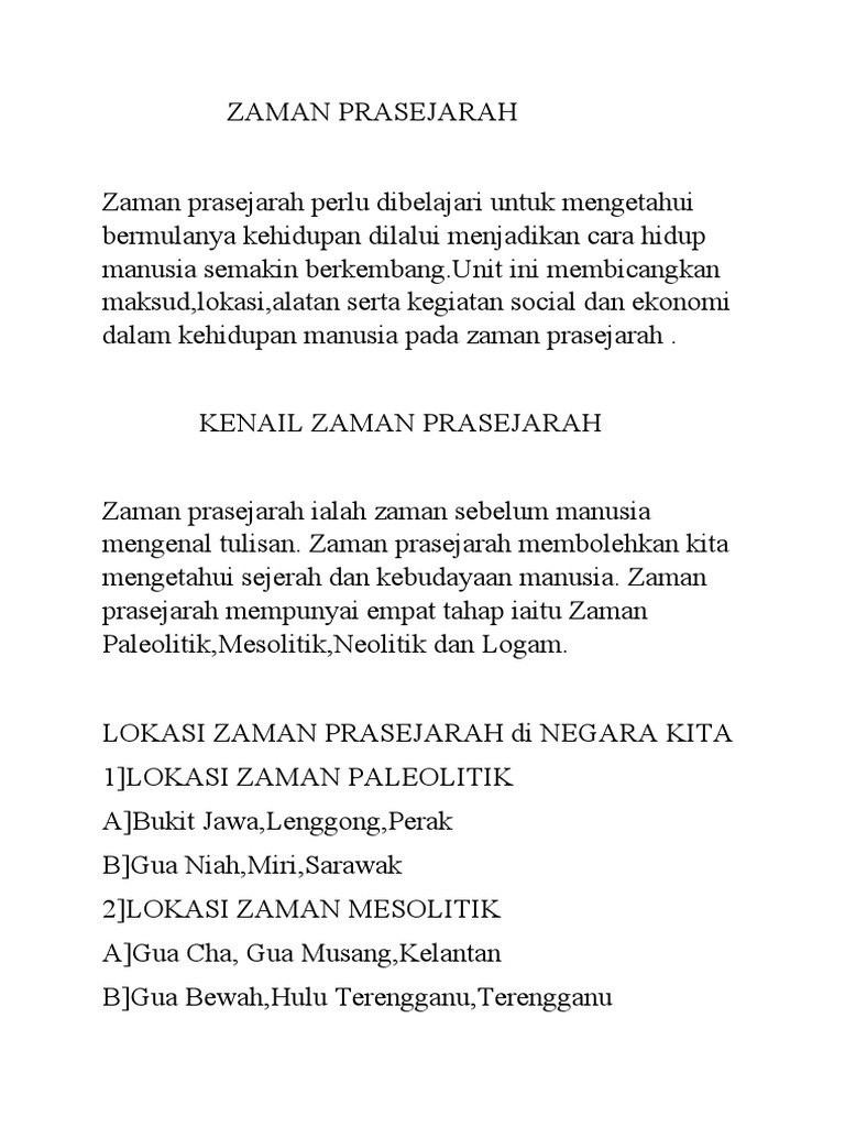Panduan Zaman Prasejarah | PDF | Ilmu Sosial