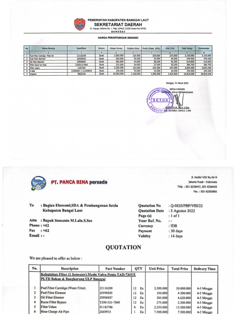 Contoh 2 Harga Survey + HPS | PDF