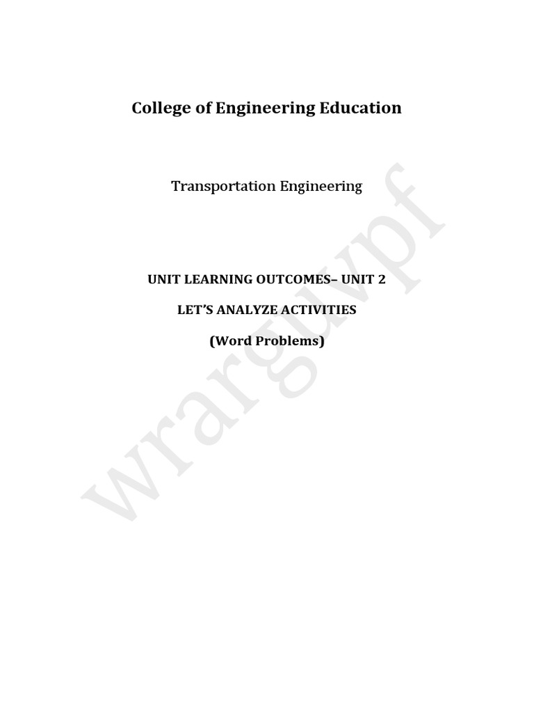 Traffic Engineering Problem Solutions | PDF