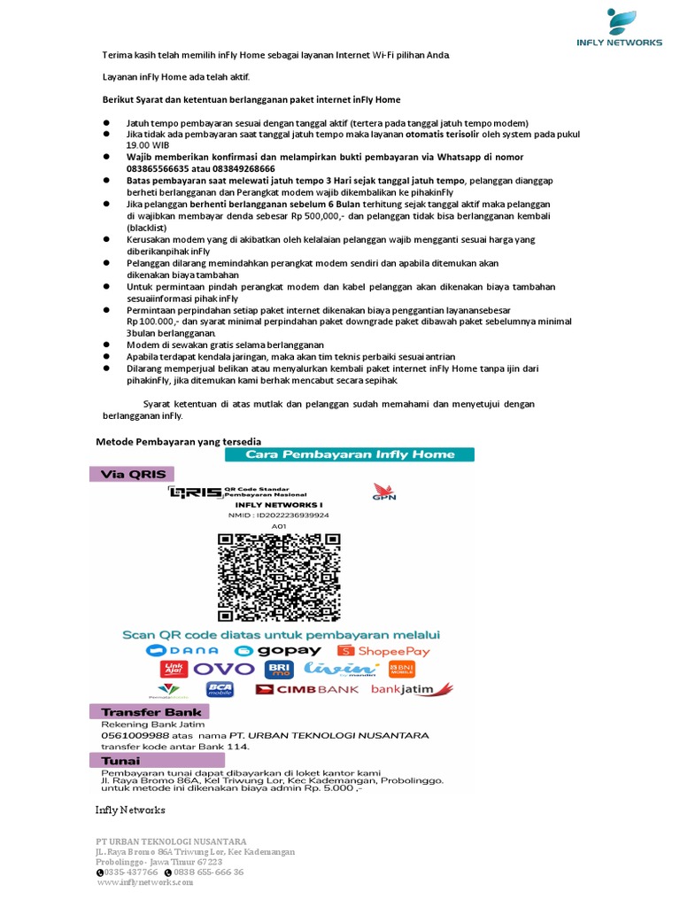 Welcome Letter-SDK-cara Pembayaran Triwung | PDF