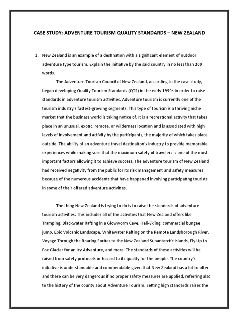 New Zealand Adventure Tourism Quality Standards | PDF