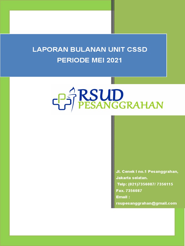 Laporan CSSD Mei 2021 | PDF