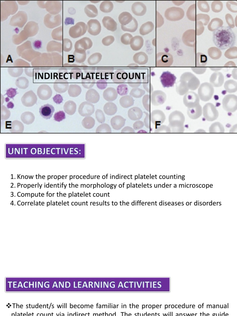 Manual Platelet Count (Indirect Method) | PDF